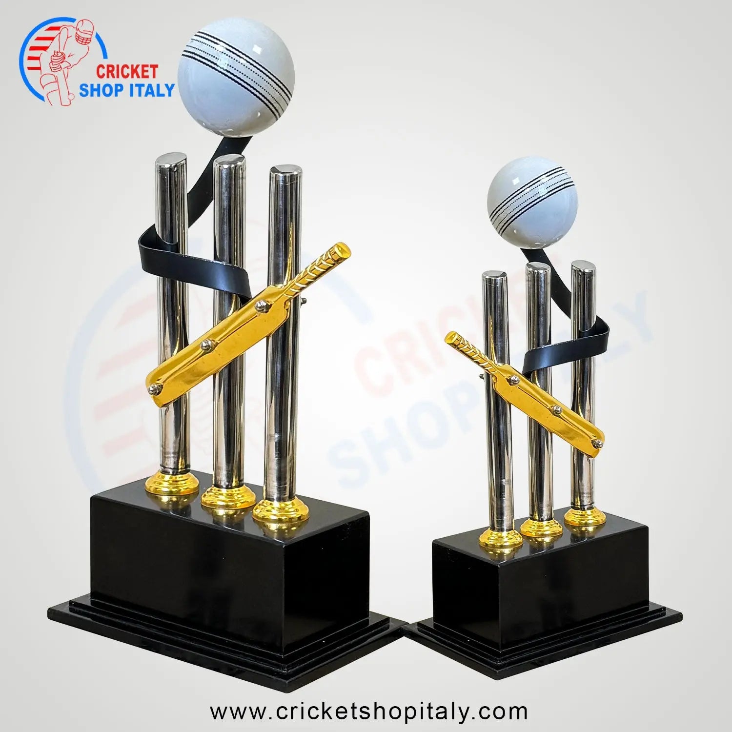 Cricket Bat Ball & Stump Trophy | Cricket Shop Italy